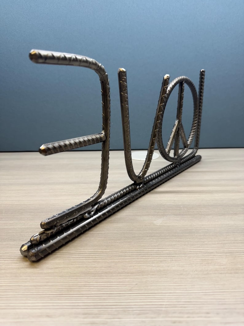 Metal Art Rebar Love & Peace - Etsy