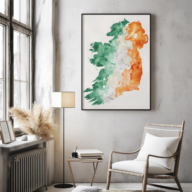 Ireland Flag Print – Ireland Map Poster – Irish Home Decor – Celtic ...