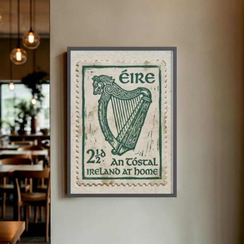 Vintage Ireland Print – Irish Stamp Art – Ireland Poster – Irish Wall ...