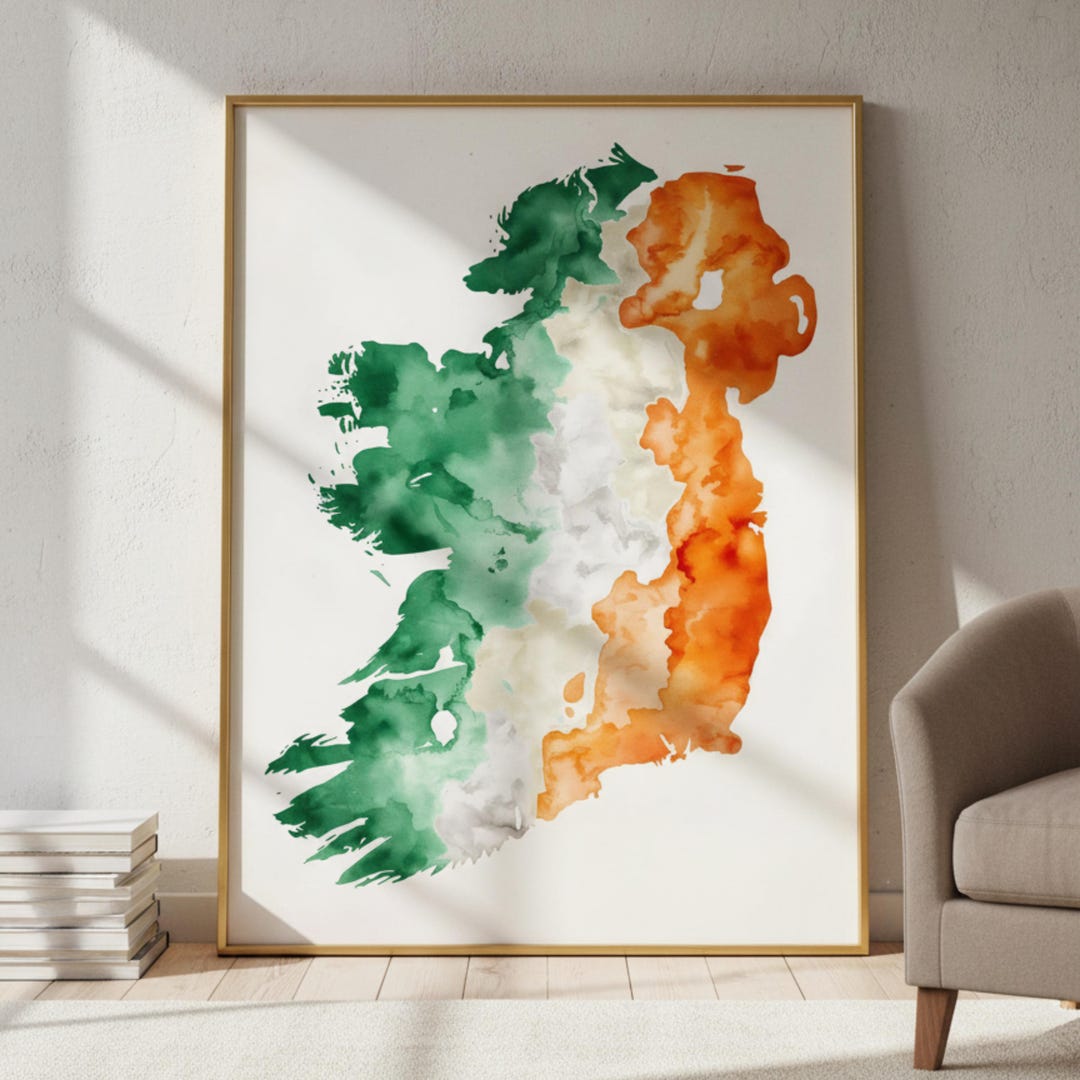 Ireland Flag Print – Ireland Map Poster – Irish Home Decor – Celtic ...