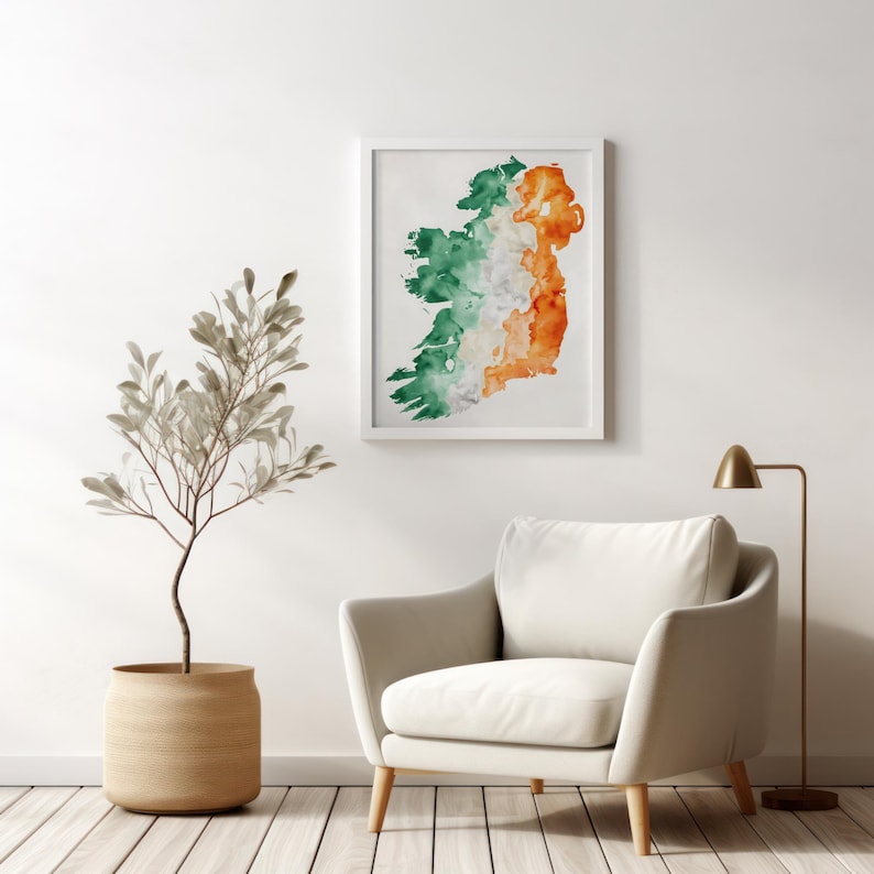 Ireland Flag Print – Ireland Map Poster – Irish Home Decor – Celtic ...