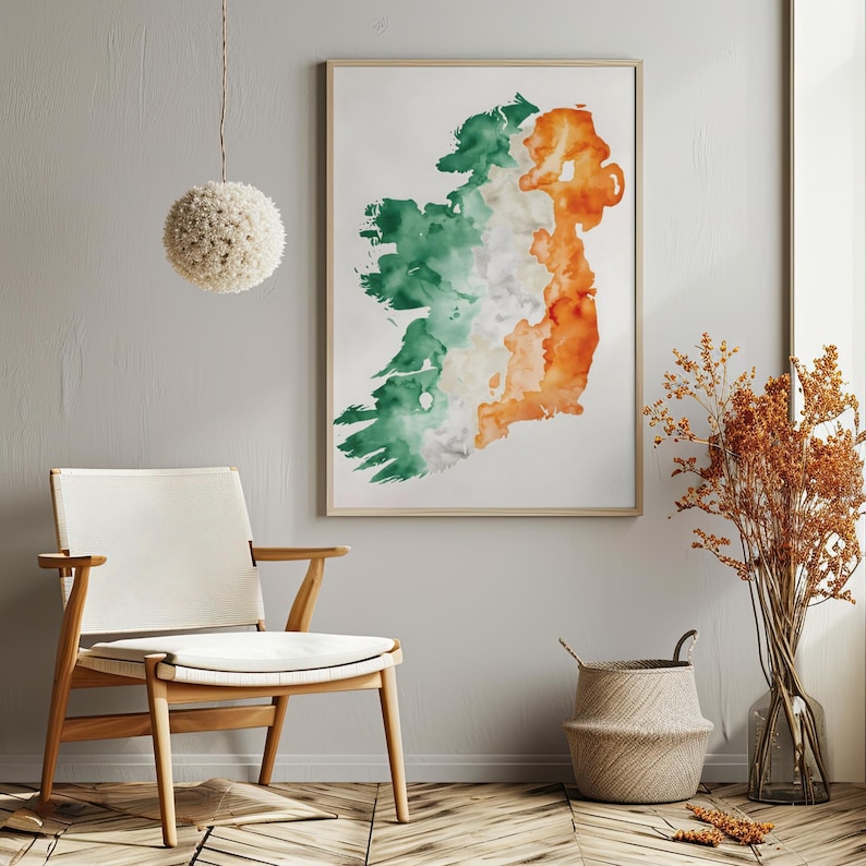 Ireland Flag Print – Ireland Map Poster – Irish Home Decor – Celtic ...