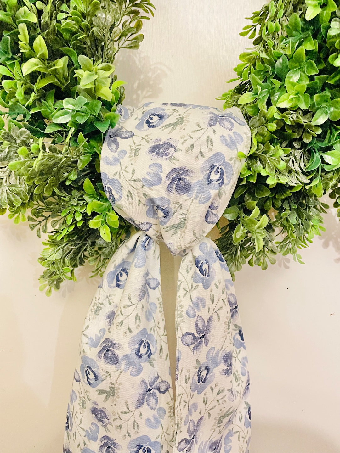 Blue Fabric Wreath Sash/spring Wreath Sash/front Door Wreath/summer ...