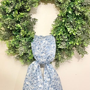 Blue Fabric Wreath Sash/spring Wreath Sash/front Door Wreath/summer ...
