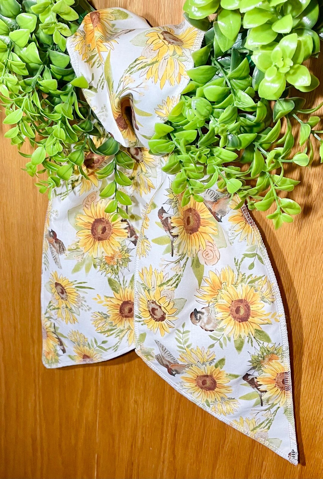Yellow Floral Fabric Wreath Sash/spring Wreath Sash/wreath Decor/wreath ...