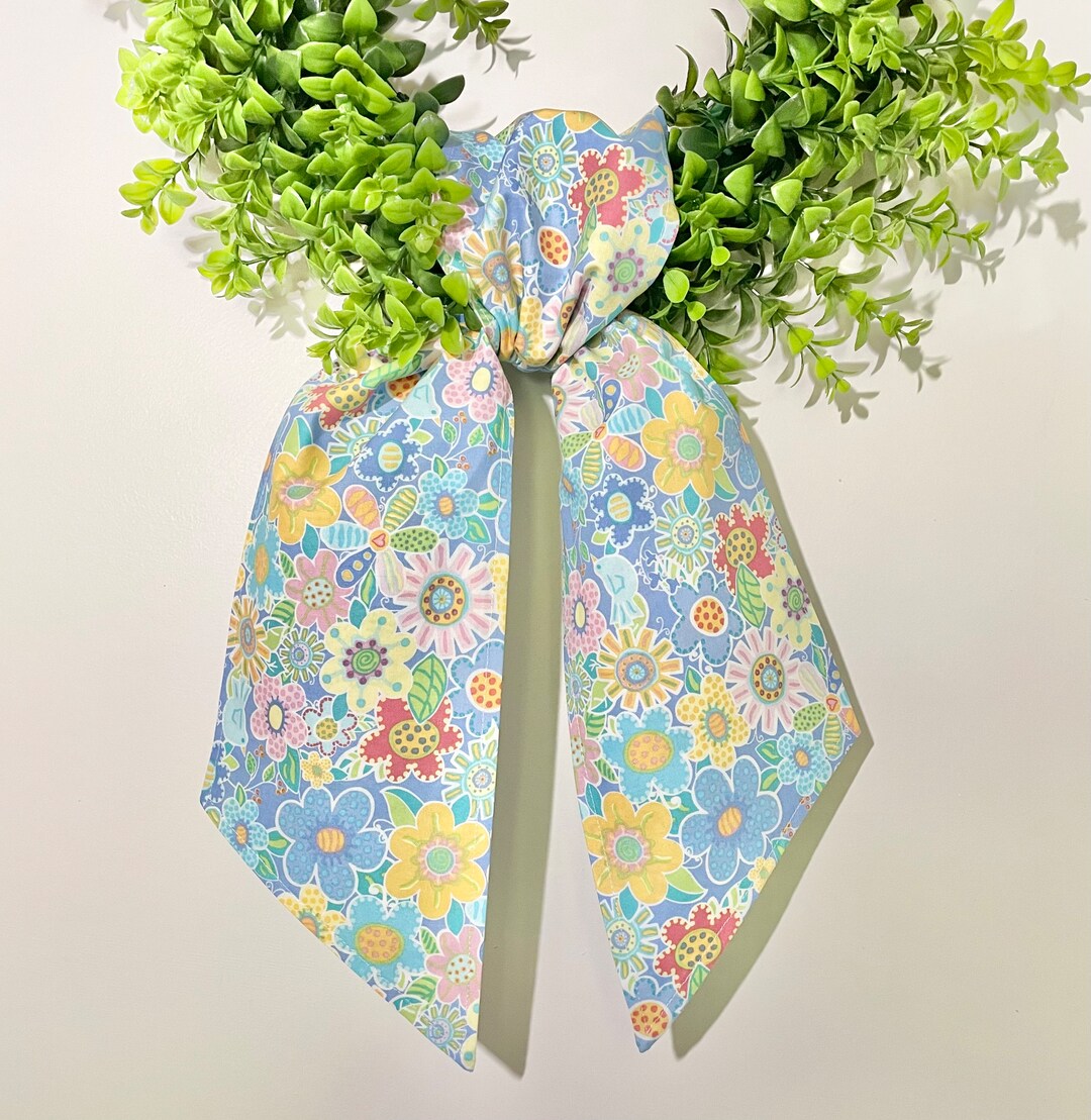 Floral Wreath Sash/summer Wreath Decor/spring Wreath Sash/wreath Decor ...