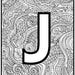 Uppercase Alphabet Mindful Coloring Pages Printable Art for Relaxation ...