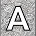 Uppercase Alphabet Mindful Coloring Pages Printable Art for Relaxation ...