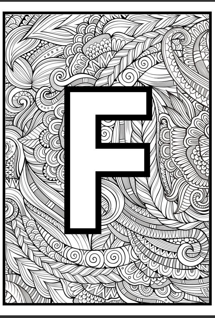 Uppercase Alphabet Mindful Coloring Pages Printable Art for Relaxation ...