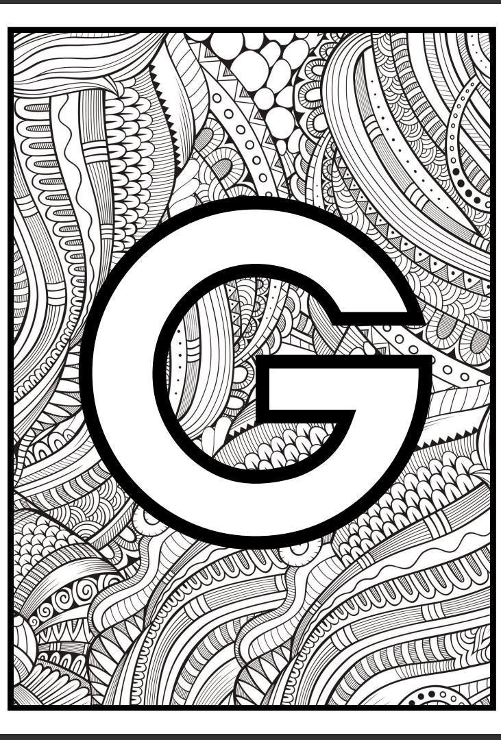 Uppercase Alphabet Mindful Coloring Pages Printable Art for Relaxation ...