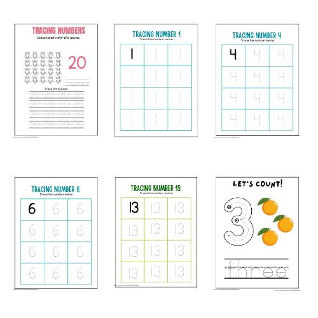 Tracing Number for Children - Etsy
