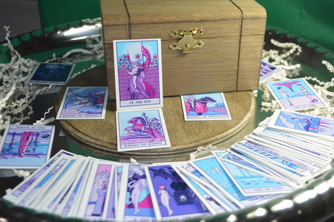 TINY TAROT Deck in WOODEN Collector Box - Etsy