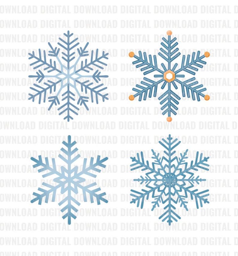 Snowflake Clipart - High Resolution Winter Snowflake Graphics - Etsy