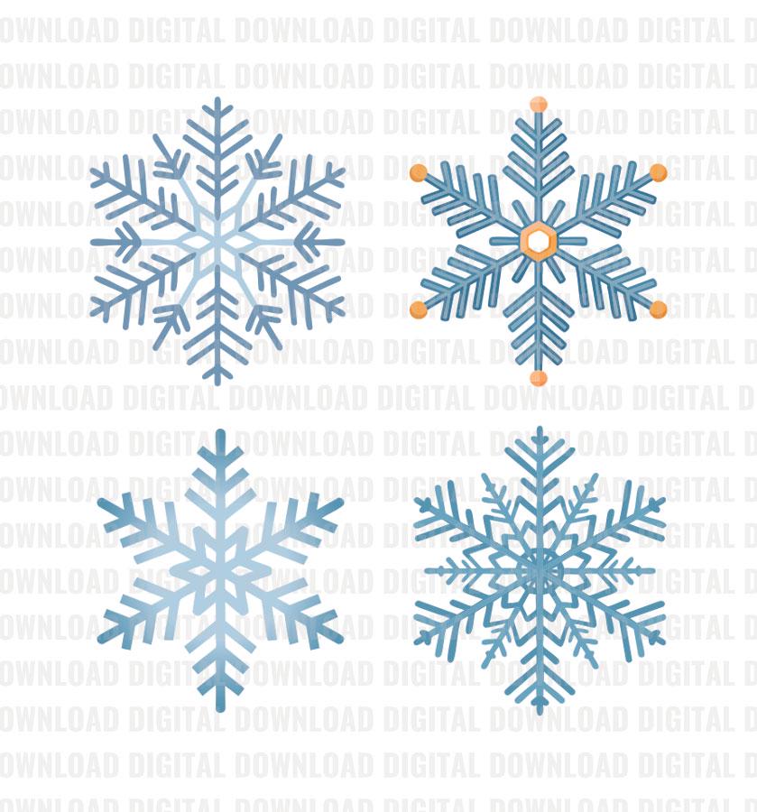 Snowflake Clipart - High Resolution Winter Snowflake Graphics - Etsy