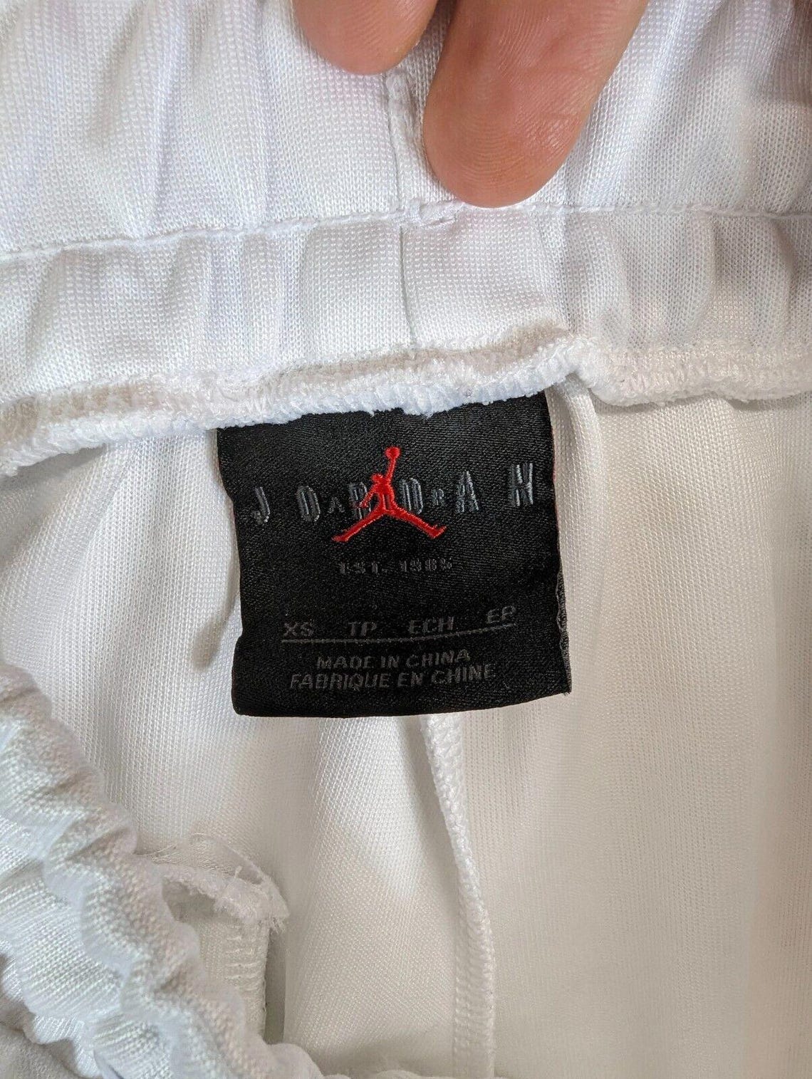 Nike Air Jordan Tracksuit Bottoms Mens XS White Tapered Joggers Retro ...