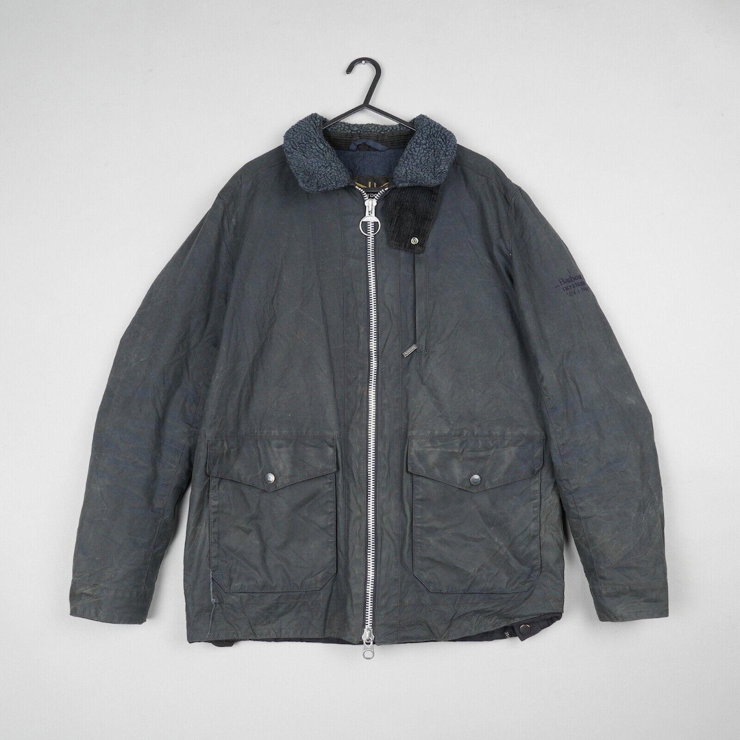 Barbour X Land Rover Defender Wax Jacket Mens Small Grey Edun Quilted ...