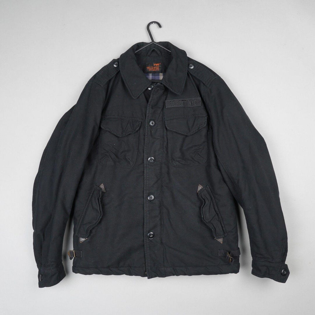 Schott Jacket Mens Large Black Army Spec M85 Military Padded Utility ...