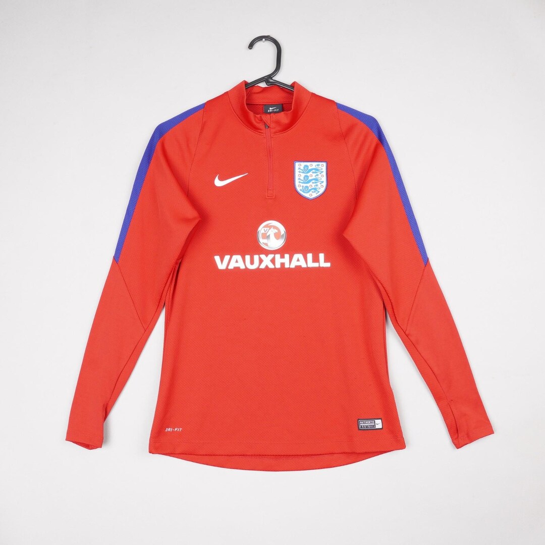 Nike England National Team 1/4 Zip Pullover Mens Small Red Training Top ...