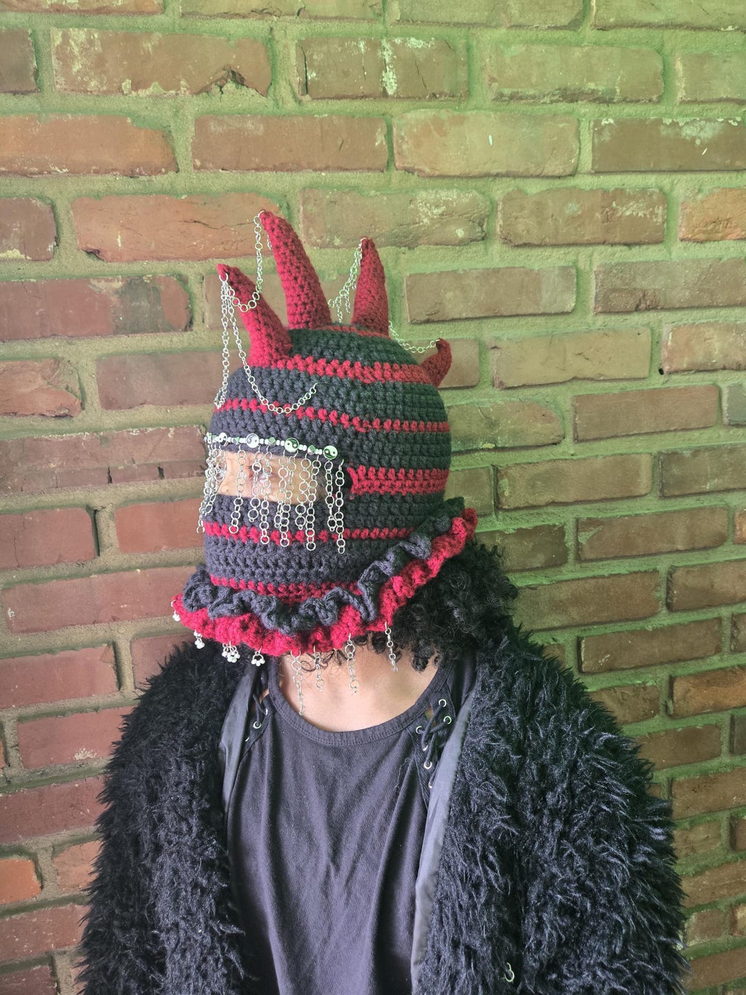 Punk Crochet Mask, Goth Jester Mask, Balaclava - Etsy