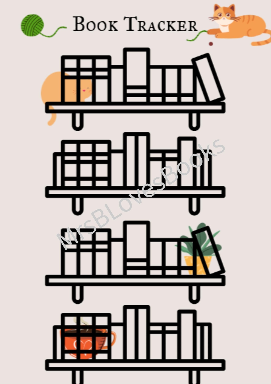 Book Tracker, Reading Tracker, Bookish Gift, Book Lovers Gift - Etsy