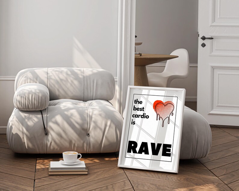Rave Print Wall Art, Techno Music Prints, Rave Poster, Music Print ...