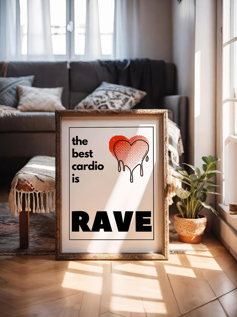 Rave Print Wall Art, Techno Music Prints, Rave Poster, Music Print ...