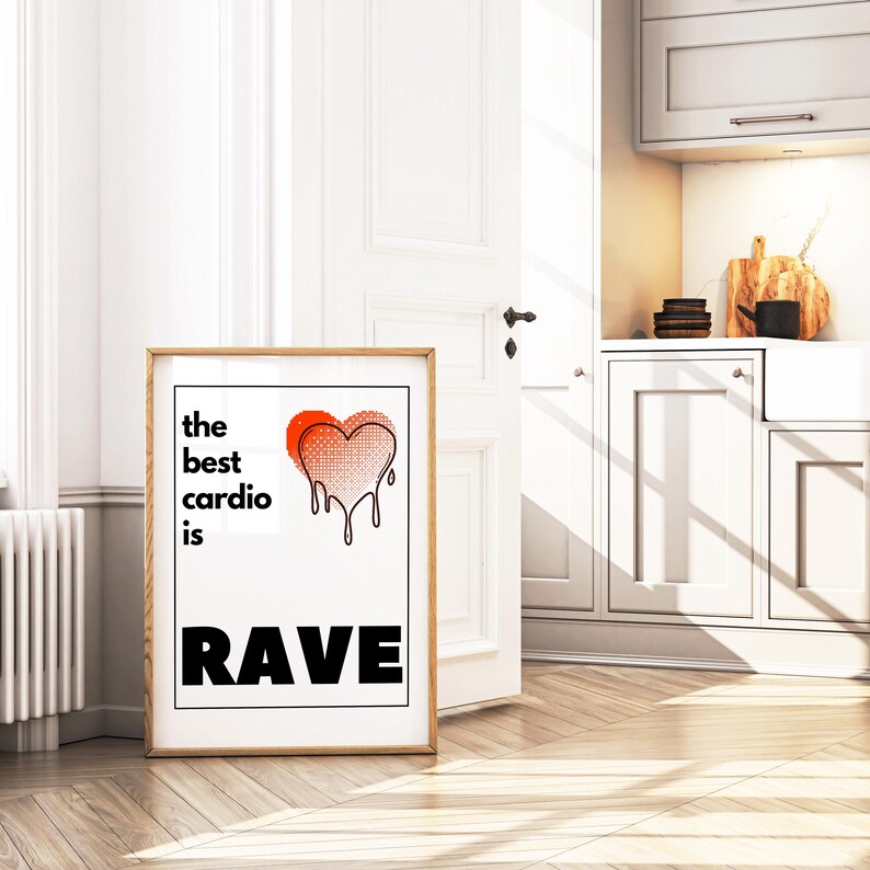 Rave Print Wall Art, Techno Music Prints, Rave Poster, Music Print ...