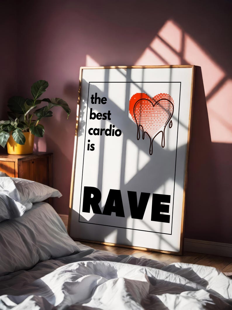Rave Print Wall Art, Techno Music Prints, Rave Poster, Music Print ...