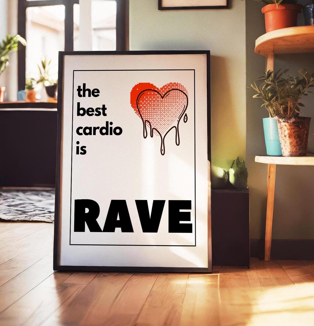 Rave Print Wall Art, Techno Music Prints, Rave Poster, Music Print ...