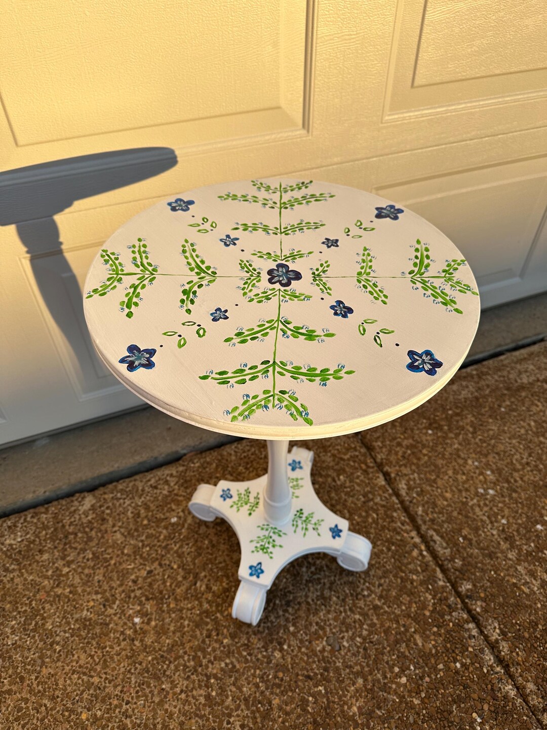 Unique Hand Painted Floral Table - Folk Inspired - Etsy