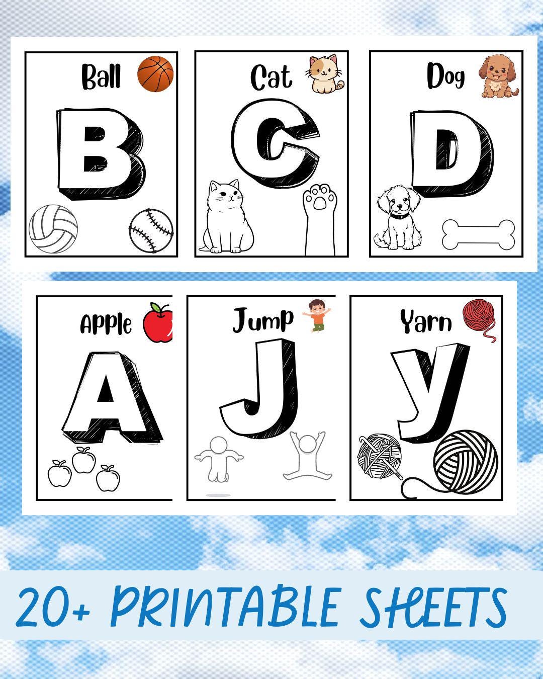 ABC Coloring Book for Toddlers: Printable Alphabet Learning Activity ...