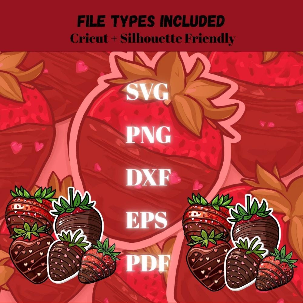 Valentine's Chocolate Strawberry Bundle, SVG, Clipart (digital Download ...