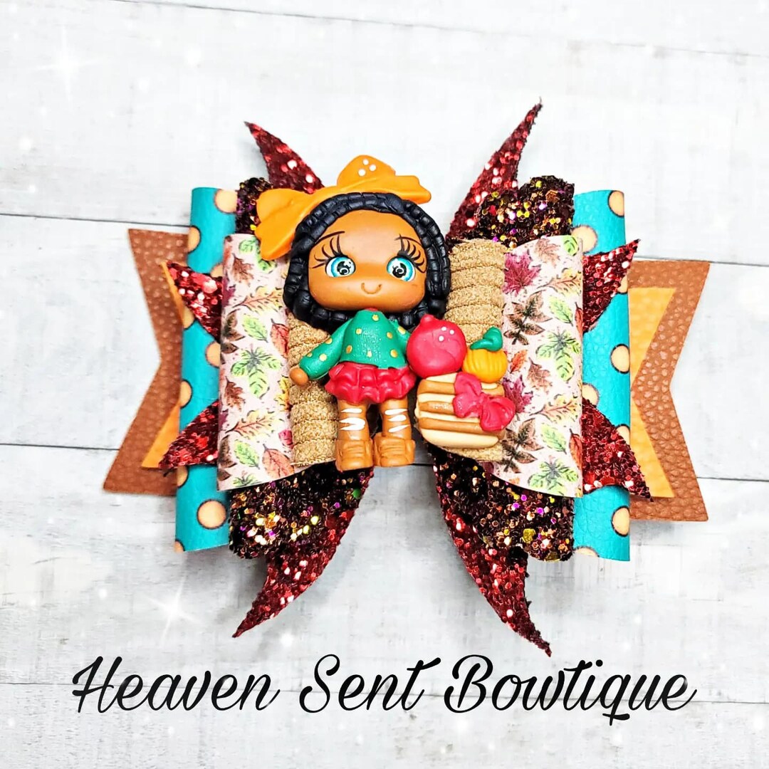 Fall Hair Bow/pumpkin Hair Bows/thanksgiving Hair - Etsy