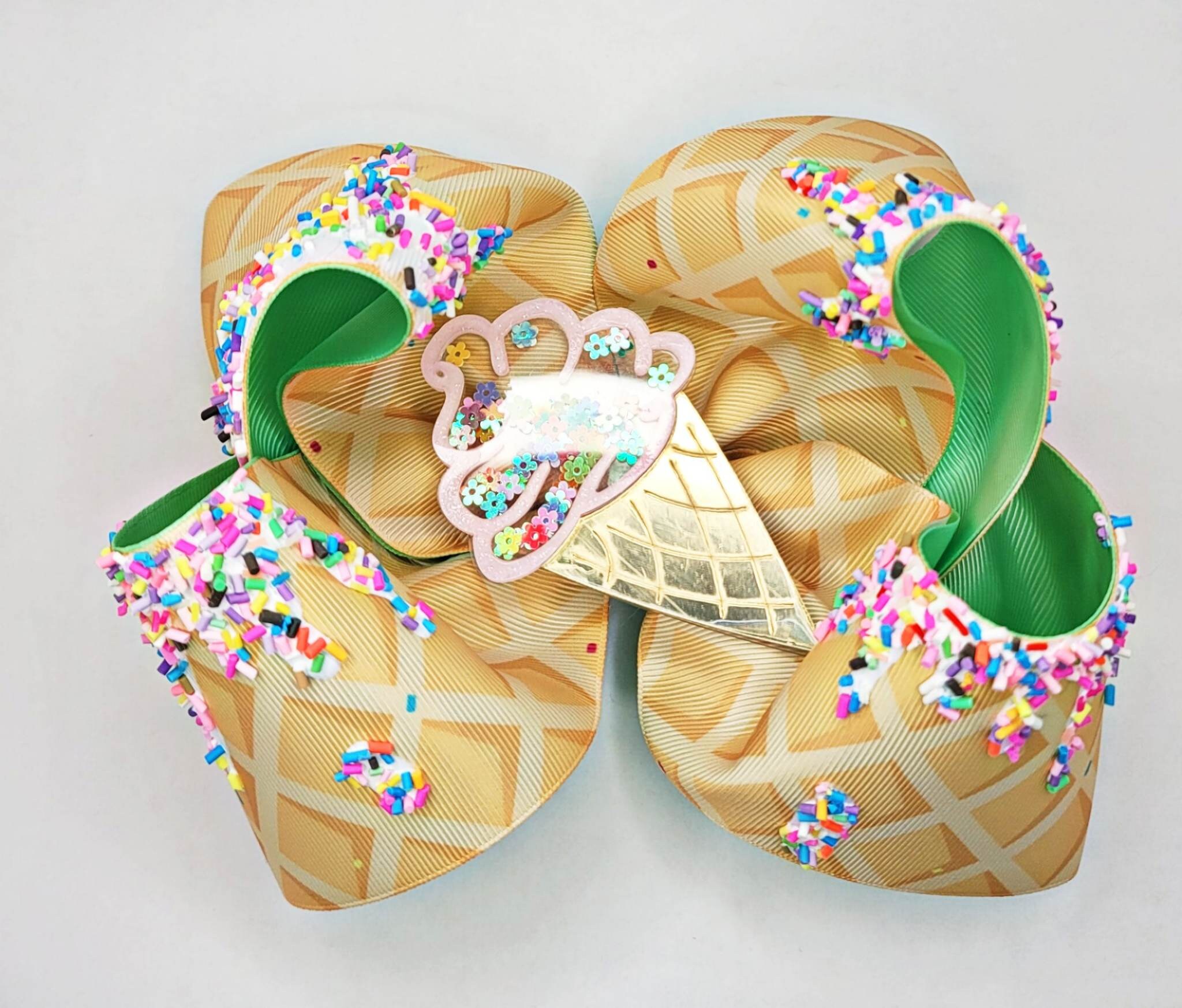 Jumbo Ice Cream Hair Bow/big Bows/6 Hair Bows/shaker Bows/jumbo ...