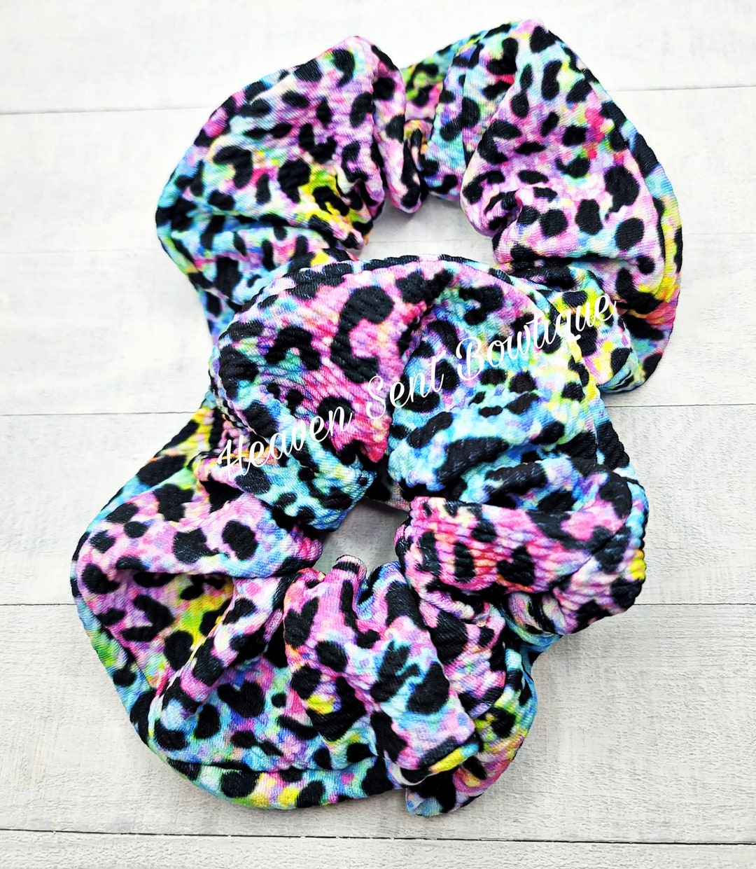 Rainbow Cheetah Scrunchy/hair Tie/scrunchies/scrunchy/cheetah Scrunchy ...