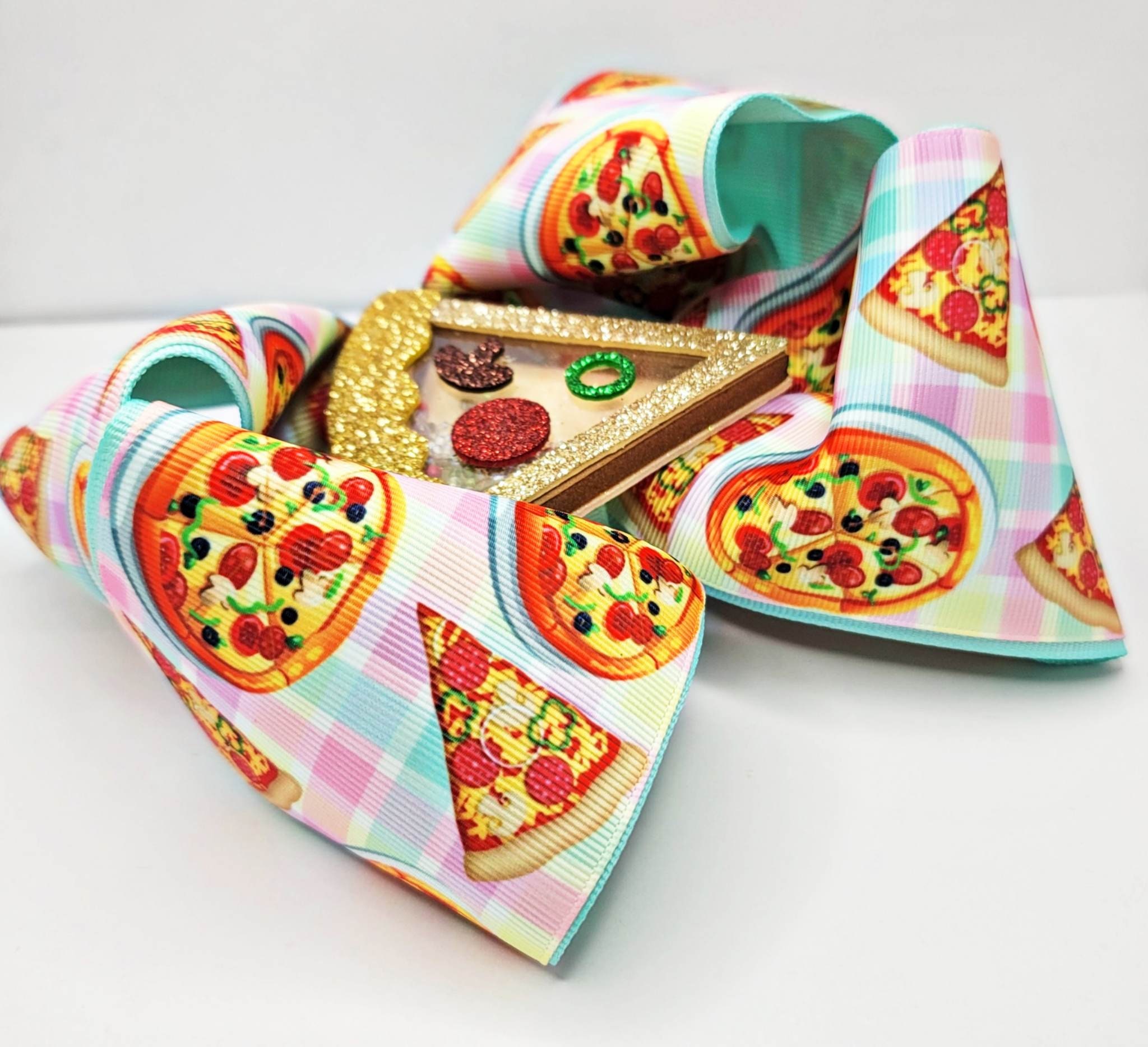 Jumbo Pizza Hair Bow/big Bows/6 Hair Bows/shaker Bows/jumbo Boutique ...
