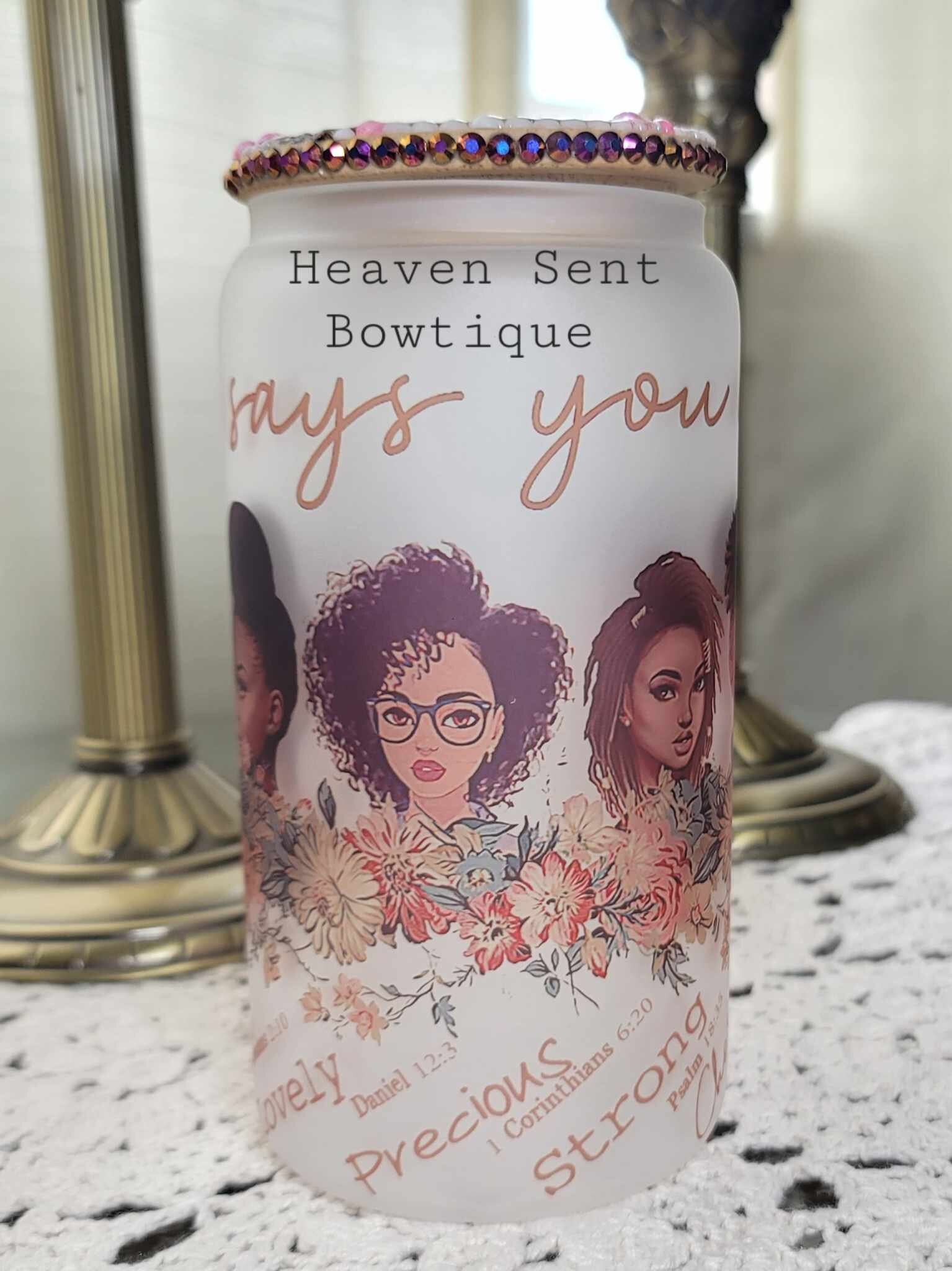 Christian Libby Glass, Libby Glass With Lid and Straw, Glass Tumbler ...