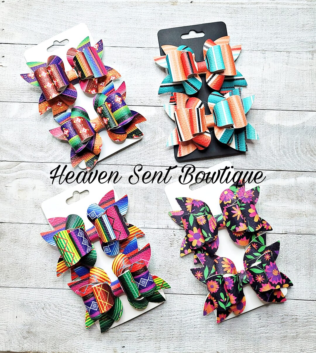 Aztec Hair Bows/boho Hair Bows/southwestern Hair Bow/bows With - Etsy