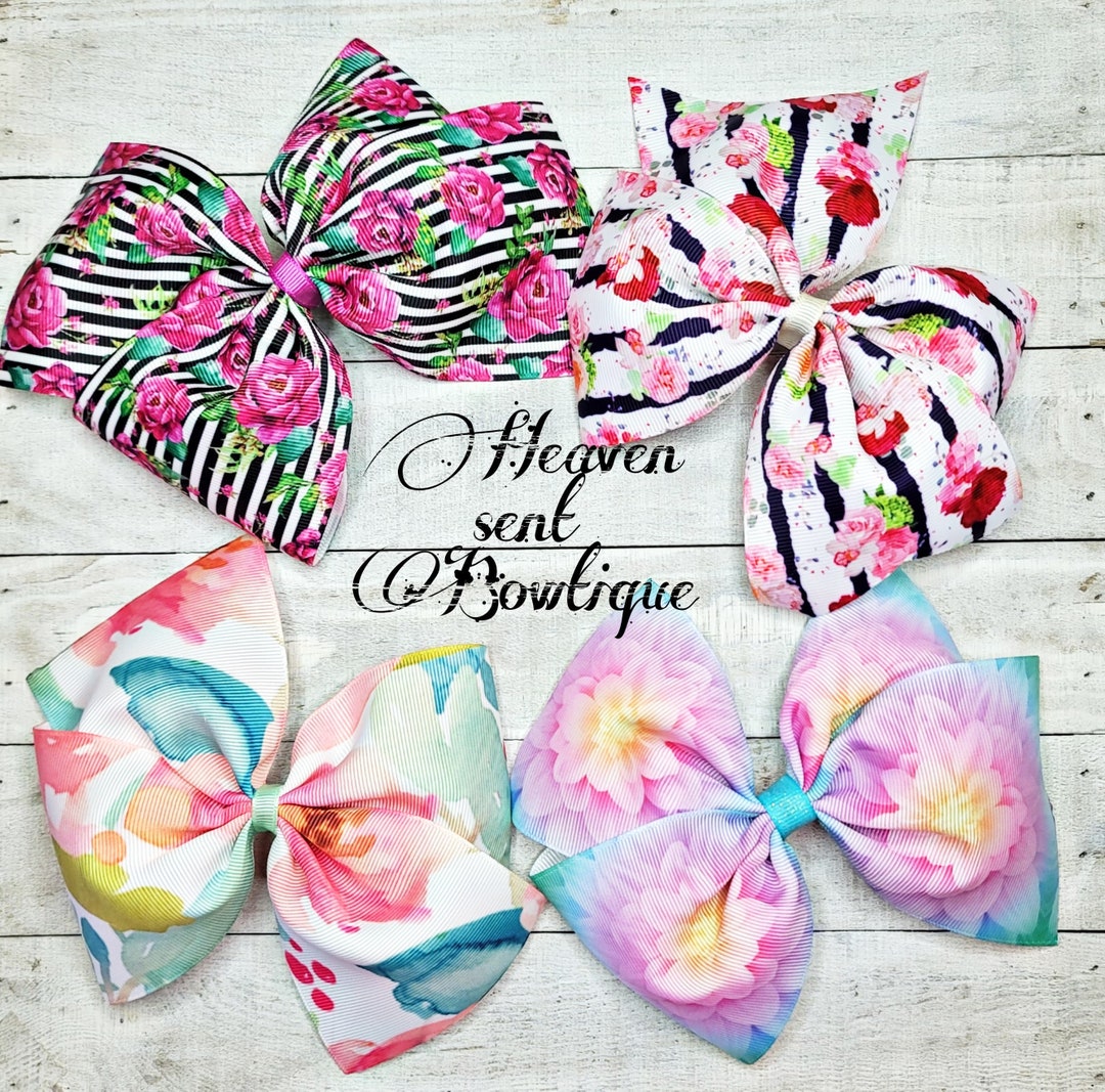 Flower Hair Bows, Flower Pinwheel Hair Bows, Bows for Girls, Pinwheel ...