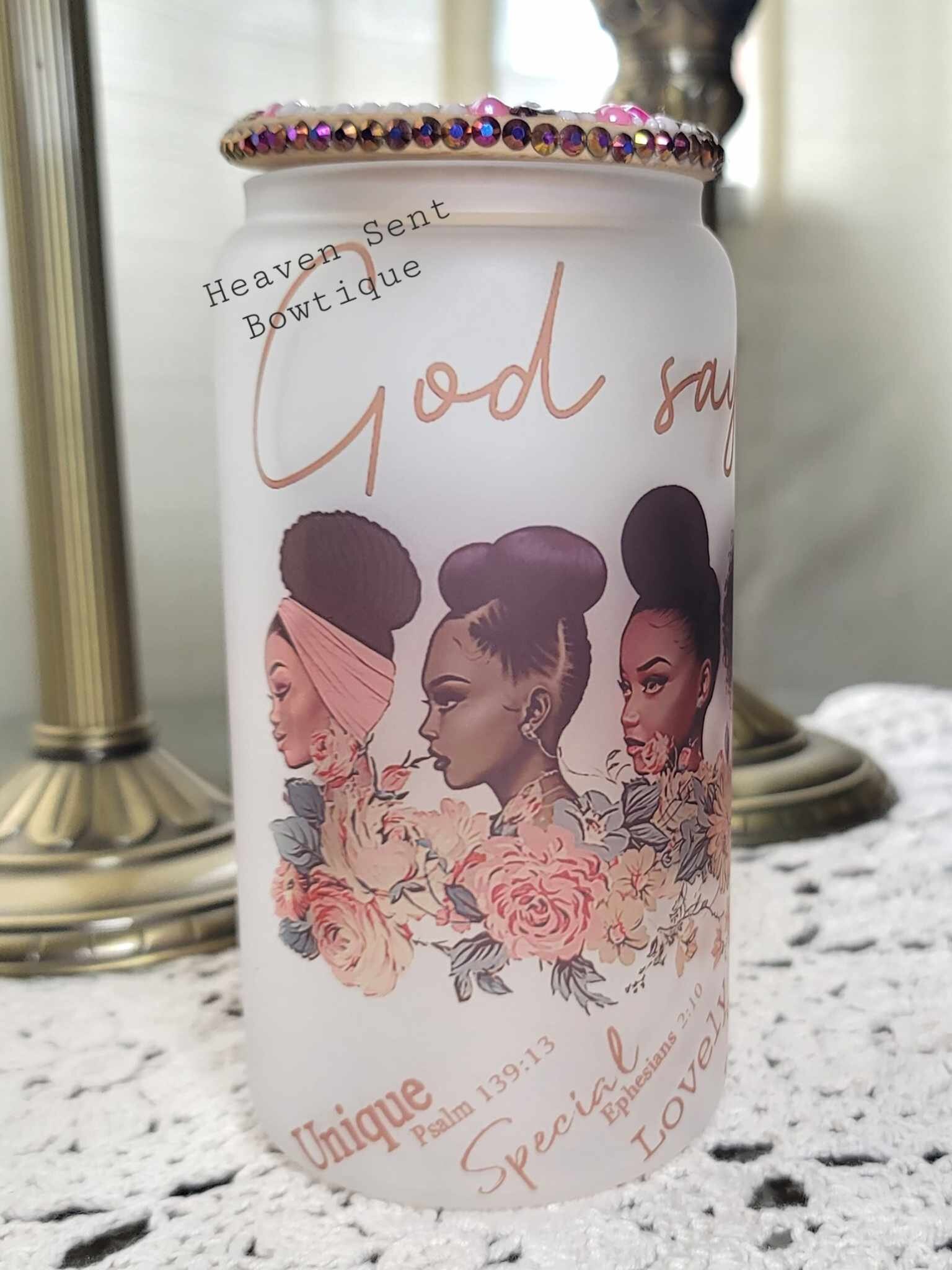 Christian Libby Glass, Libby Glass With Lid and Straw, Glass Tumbler ...