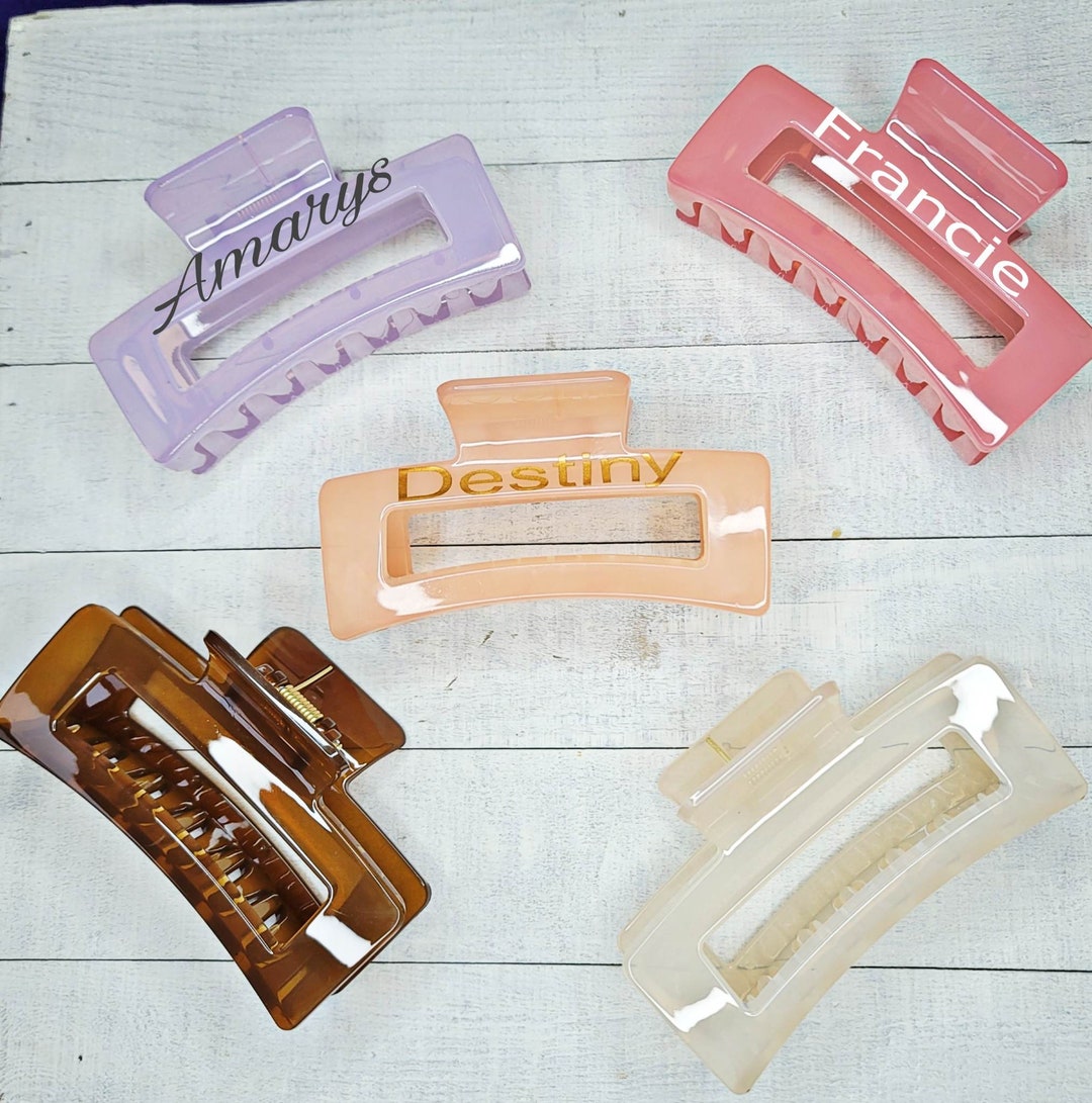 Monogram Hair Claws/acrylic Hair Clip/personalized Hair Claw/trendy 4 ...