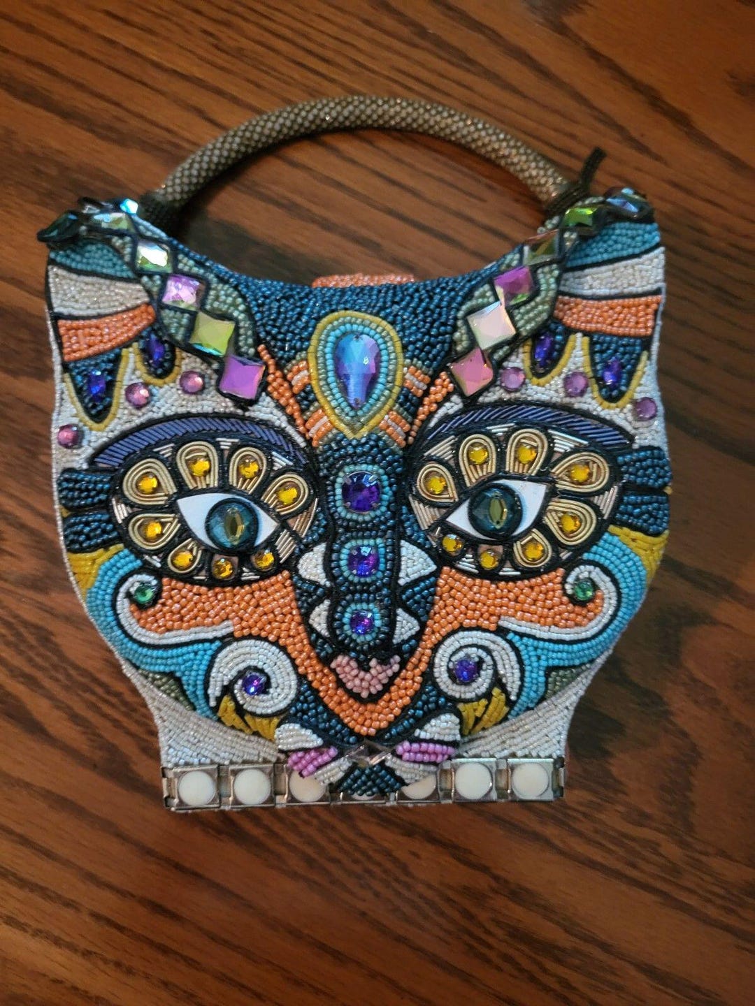 Mary Frances Beaded Cat Handbag 6 1/2 X 6-1/2 NWOT - Etsy