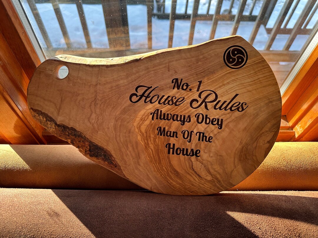 House Rule 1, Obey the Man of the House Wood Cutting Board, BDSM Gift ...