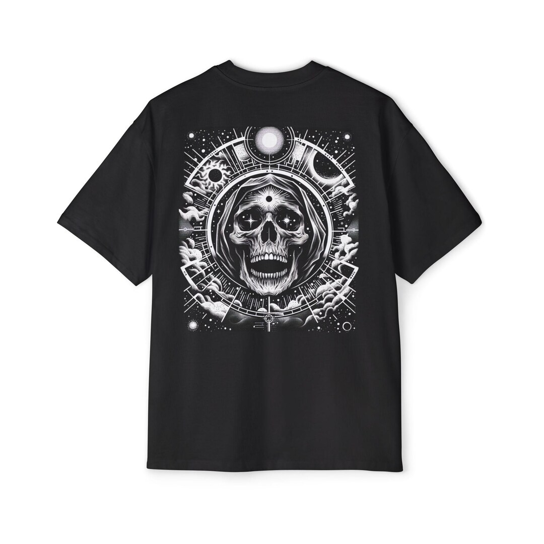 Men's Heavy Oversized Tee Black Psychedelic Afterlife Brand T-shirt ...