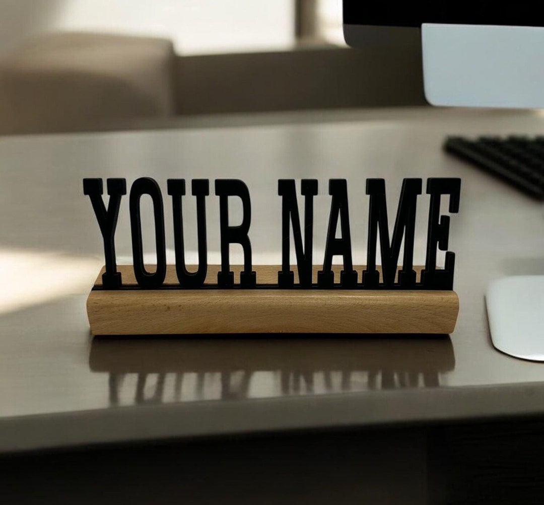 Personalized Wooden Name Plate, Office Desk Sign, Coworker Gift, Desk ...
