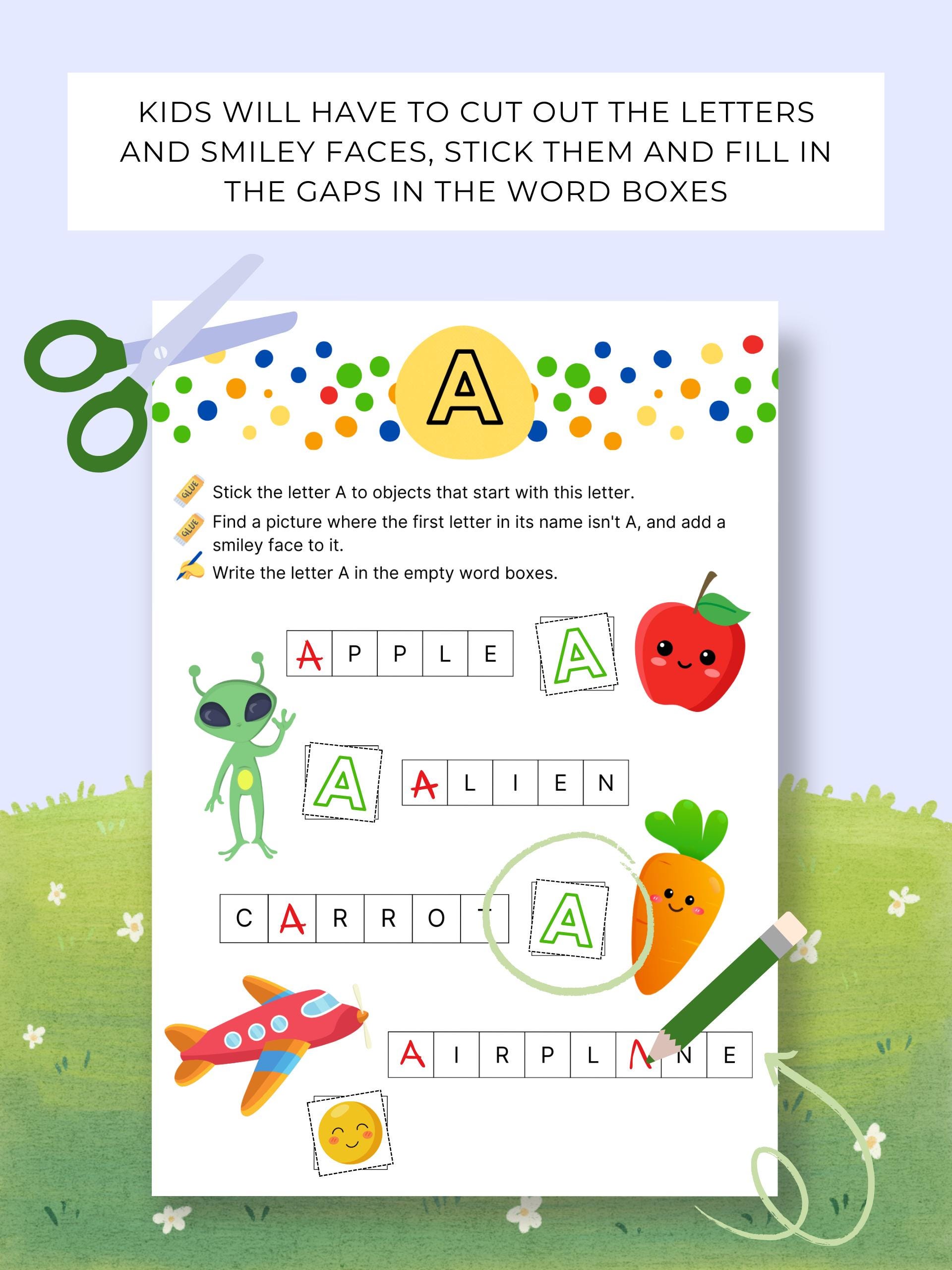 Printable Alphabet Worksheet for Toddlers, Preschool Educational ...