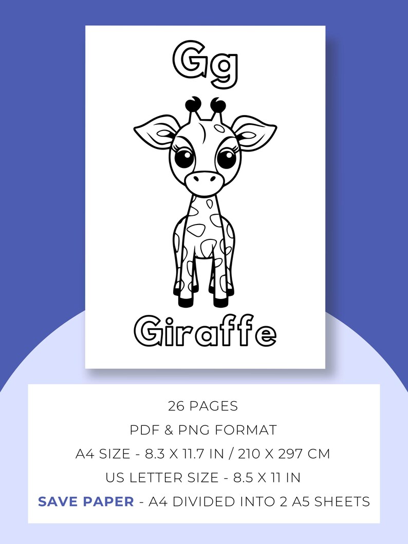 Printable Animal Alphabet Coloring Book for Toddlers, Preschool ...