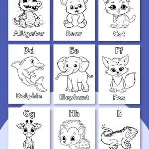 Printable Animal Alphabet Coloring Book for Toddlers, Preschool ...
