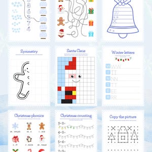 Christmas Printable Busy Book for Toddlers, Christmas Activity for Prek ...