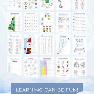 Christmas Printable Busy Book for Toddlers, Christmas Activity for Prek ...